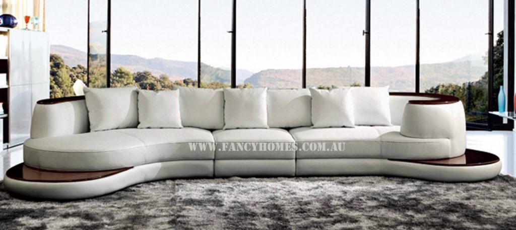 Buy Wave Contemporary Chiase Leather Sofa | Fancy Homes