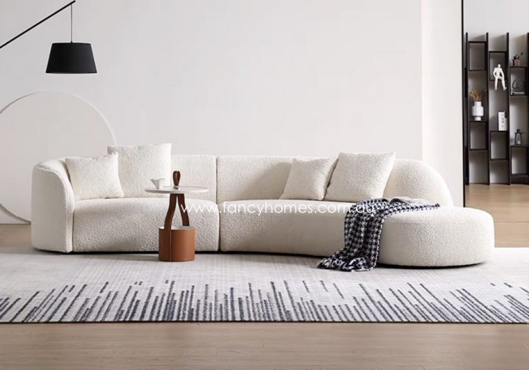 Buy Matilda Curved Chaise Fabric Sofa | Fancy Homes